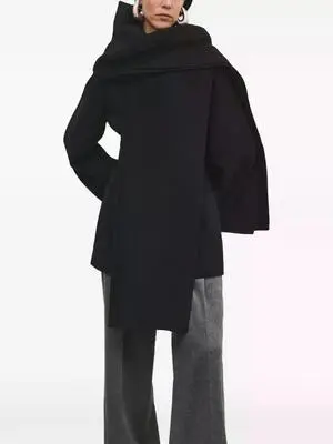 Another Tomorrow Double-breasted Scarf Coat
