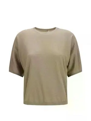 Brunello Cucinelli Short-sleeve Metallic Knit Sweater
