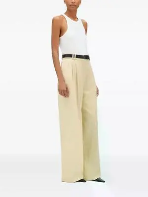 Another Tomorrow High-waisted Pleated Trousers