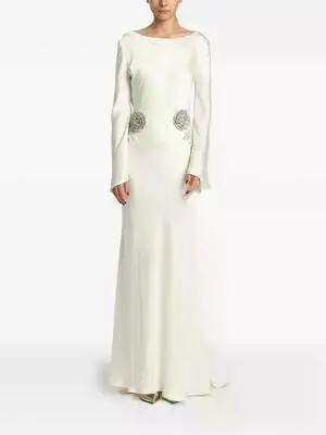 MIAU BY CLARA ROTESCU Milos Bead-embellished Gown - Neutrals