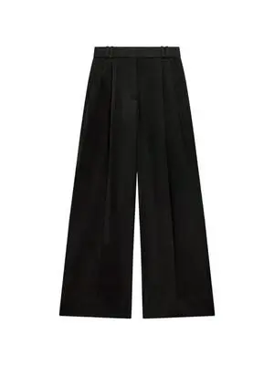 Another Tomorrow High-waisted Pleated Trousers - Black