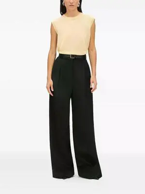 Another Tomorrow High-waisted Pleated Trousers