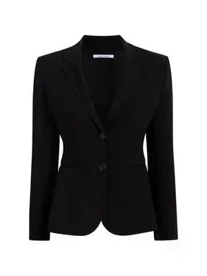 Another Tomorrow Doppio Cropped Blazer - Black