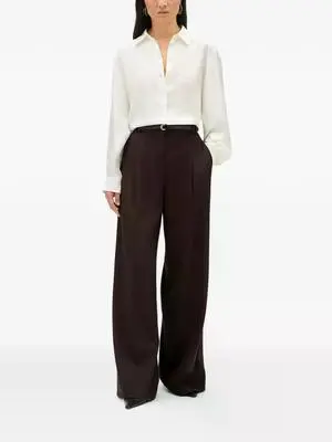 Another Tomorrow Pleated Back Shirt - White