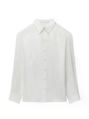 Another Tomorrow Pleated Back Shirt - White