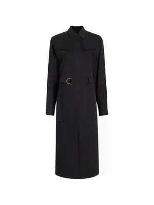 Another Tomorrow Belted Utility Dress - Black