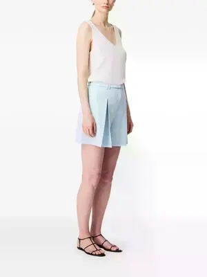 Another Tomorrow Pleated Belted Shorts