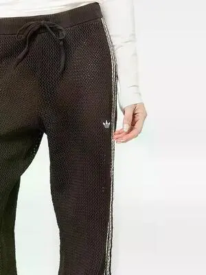 Adidas Mesh-knit Track Pants With Side Stripes