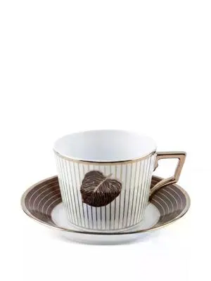 GINORI 1735 Luna Leaf-motif Tea Cup And Saucer - White