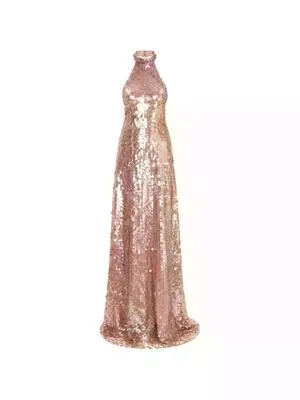 Catherine Regehr Sequin Embellished Halterneck Dress