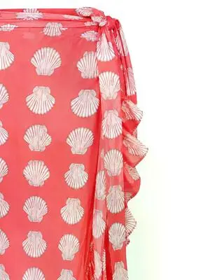Nimo With Love Mullein Ruffled Shell-print Skirt