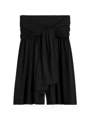 TOTEME Tie-waist Jersey Shorts - Black
