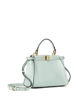 Fendi Peekaboo Leather Shoulder Bag - Blue