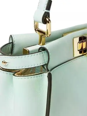 Fendi Peekaboo Leather Shoulder Bag - Blue