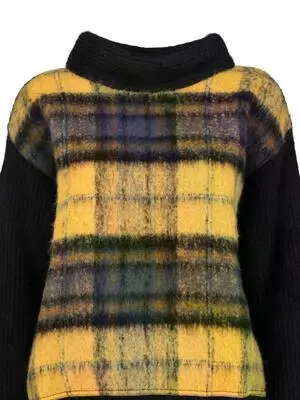 Vintage Jc De Castelbajac Checked Roll-neck Dress