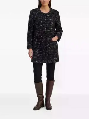 Vintage Bouclé Concealed Coat - Black