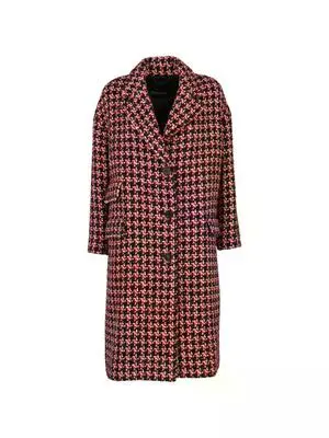 Ermanno Scervino Single-breasted Houndstooth Coat - Black