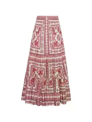 Cara Cara Emilia Hudson Scarf Tie Skirt - Red