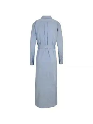 Polo Ralph Lauren Vertical Stripe Belted Shirt Dress - Blue