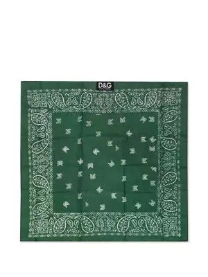 Dolce & Gabbana Paisley-print Square Scarf - Green