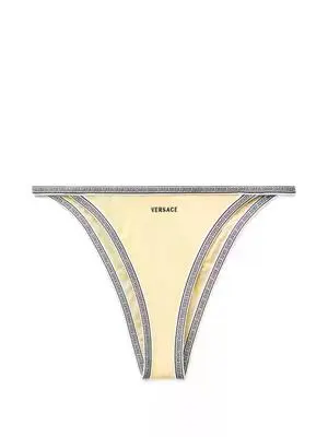 Versace Embroidered Logo Bikini Bottoms - Yellow