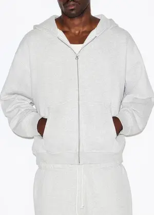 SKIMS Relaxed Cotton-blend Zip-up Hoodie