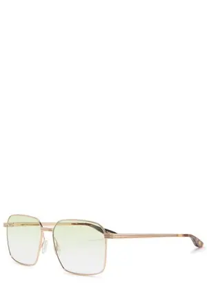 Barton Perreira Hampton Rectangle Frame Sunglasses - Green