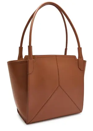 Victoria Beckham Paneled Leather Tote Bag - Tan