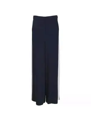 P.a.r.o.s.h Navy Side Stripe Wide-leg Trousers - Blue