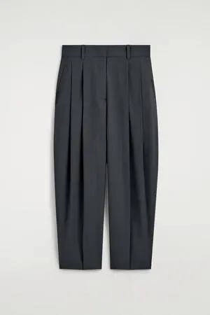 Cos Tailored Cotton Balloon-leg Pants - Navy
