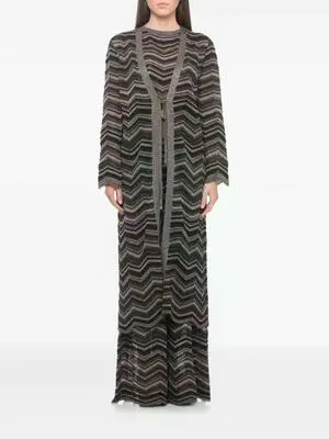 D.exterior Chevron Knit Tie-fastening Sweater