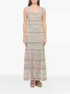 D.exterior Sleeveless Chevron Knit Maxi Dress