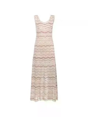 D.exterior Sleeveless Chevron Knit Maxi Dress