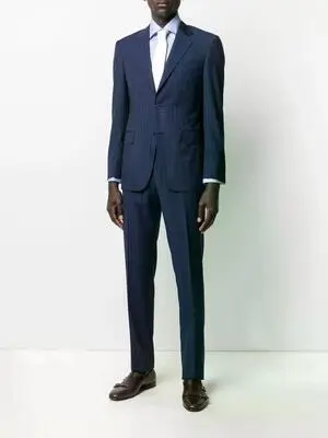 Canali Pinstriped Single-breasted Suit - Blue