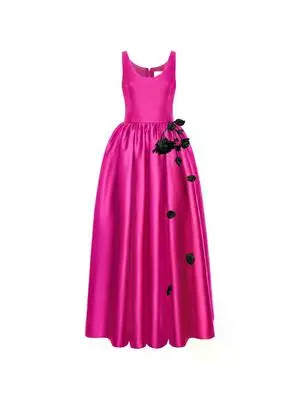CRISTINA SAVULESCU Floral-appliqué Gown - Pink