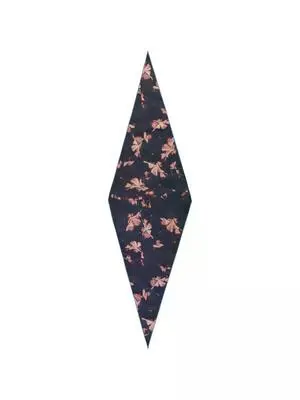 Zegna Floral-print Diamond-shaped Scarf - Blue