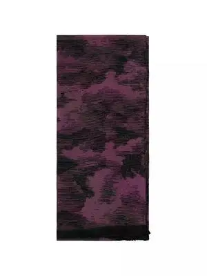 Zegna Abstract-print Frayed Scarf - Purple