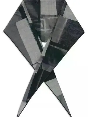 Zegna Abstract-print Diamond-shaped Scarf