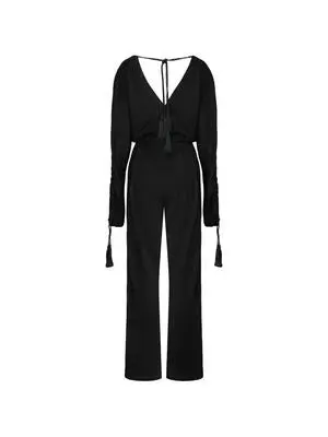 Alberta Ferretti Long Sleeve Jumpsuit With Tassel Detail