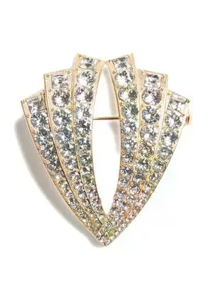 Valentino Garavani Je Les V" Brooch In Metal And Swarovski® Crystals - Gold