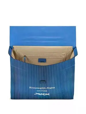 Zegna Pinstripe Logo-print Tote Bag