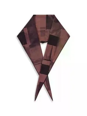 Zegna Abstract-print Diamond-shaped Scarf - Brown