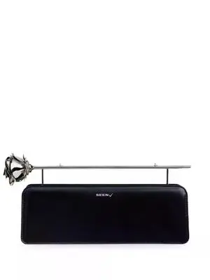 SEEN USERS Rose 11 Floral-detail Clutch Bag - Black