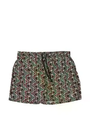 TOOCO Abstract Print Drawstring Swim Shorts - Neutrals
