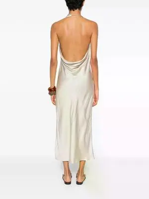 NINEMINUTES Cowl Neck Backless Midi Dress