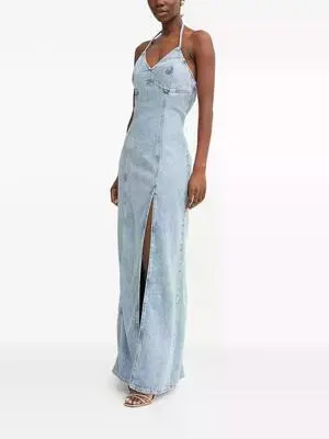 Guess Sleeveless Slit-detail Denim Maxi Dress