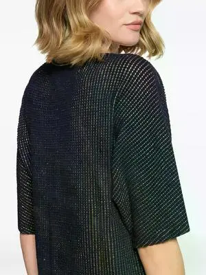 BETTY BARCLAY Open-knit Metallic Thread Sweater