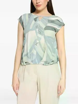 BETTY BARCLAY Abstract Print Gathered Top
