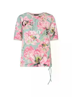 BETTY BARCLAY Floral Print T-shirt With Drawstring Hem
