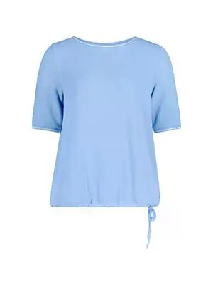 BETTY BARCLAY Ribbed Drawstring Hem T-shirt - Blue